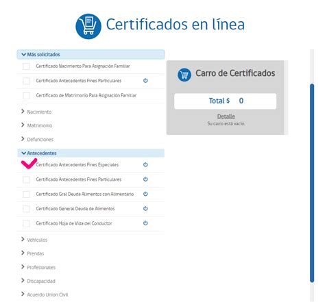 Vamos a descargar en línea el Certificado Antecedentes Fines