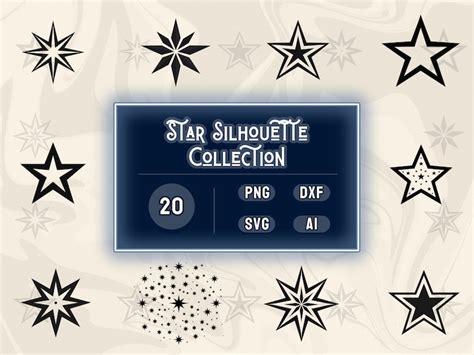 Stars Svg Bundle Star Cut Files For Clipart 20 SVG PNG Etsy