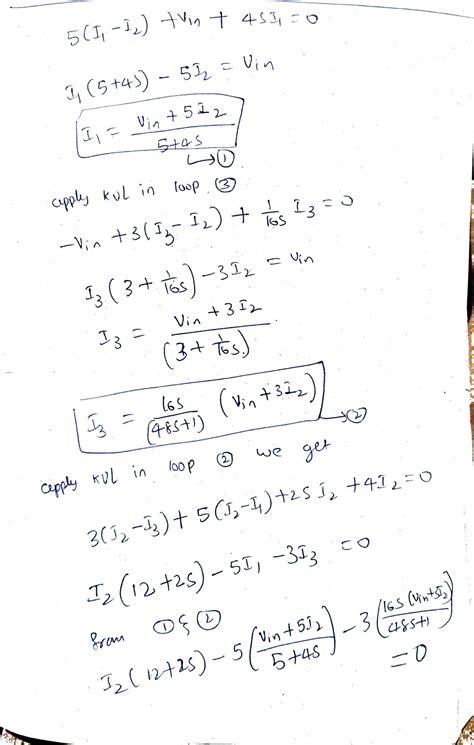 Solved Determine The Transfer Function Vout S Vin S Using Mesh