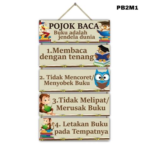 Jual COD Hiasan Dinding POJOK BACA BIG SIZE 30x50 Cm 5 Susun Hiasan