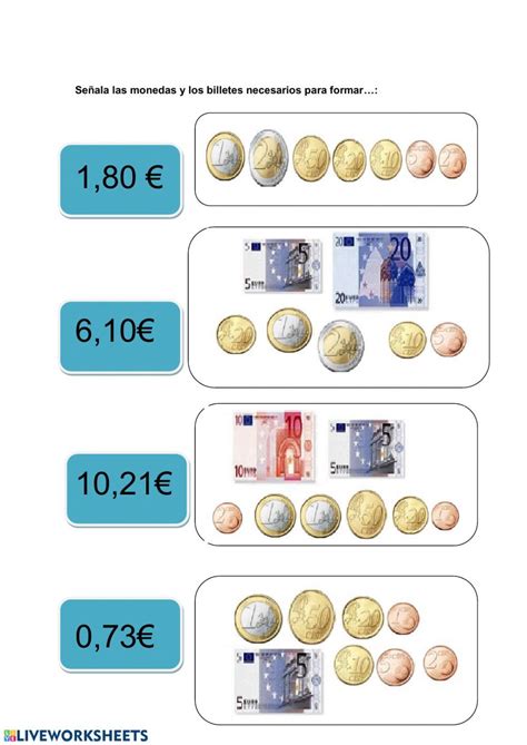 Ficha Interactiva De Dinero Para Puedes Hacer Los Ejercicios Online