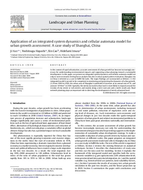 pdf application of an integrated system dynamics and cellular automata model for urban growth