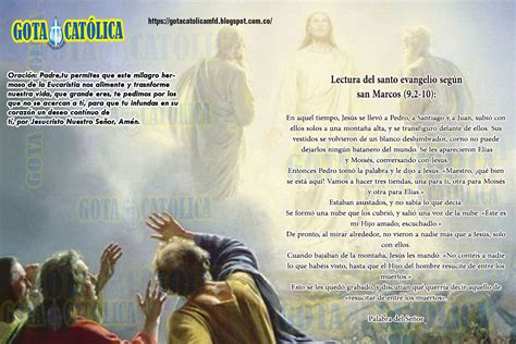 GOTA Católica Gotas de Dios Lecturas del Transfiguración del Señor