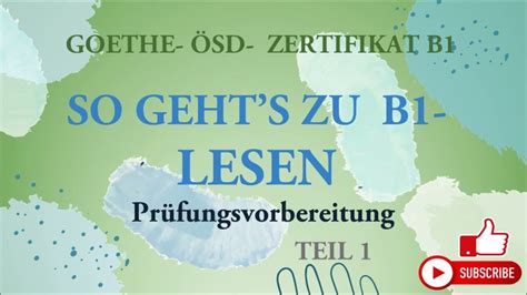 Goethe und Ösd Zertifikat B1 So geht s noch besser zu Lesen