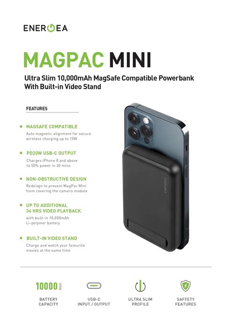 ENERGEA MagPac Mini 10000mAh MagSafe PD Power Bank