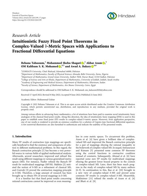 pdf intuitionistic fuzzy fixed point theorems in complex valued b metric spaces with