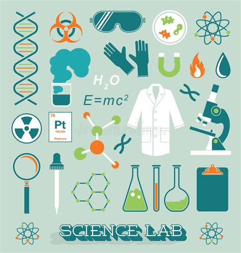 Sistema Del Icono Del Vector De La Química Iconos Aislados Negros De La