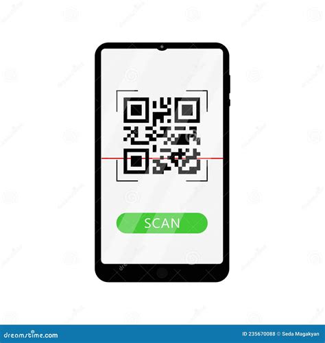 Sample Scan Code Vector Scan With Smart Phone Monochrome Illustration