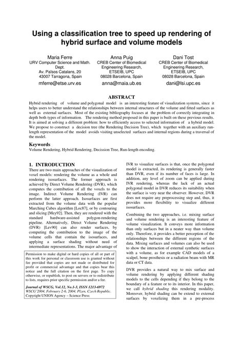 pdf using a classification tree to speed up rendering of hybrid surface and volume models