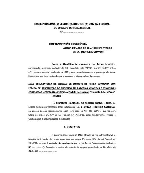 Modelo De Isento De Imposto De Renda Vários Modelos