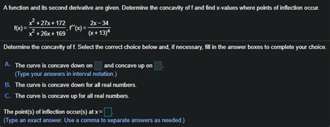 solved a function and its second derivative are given
