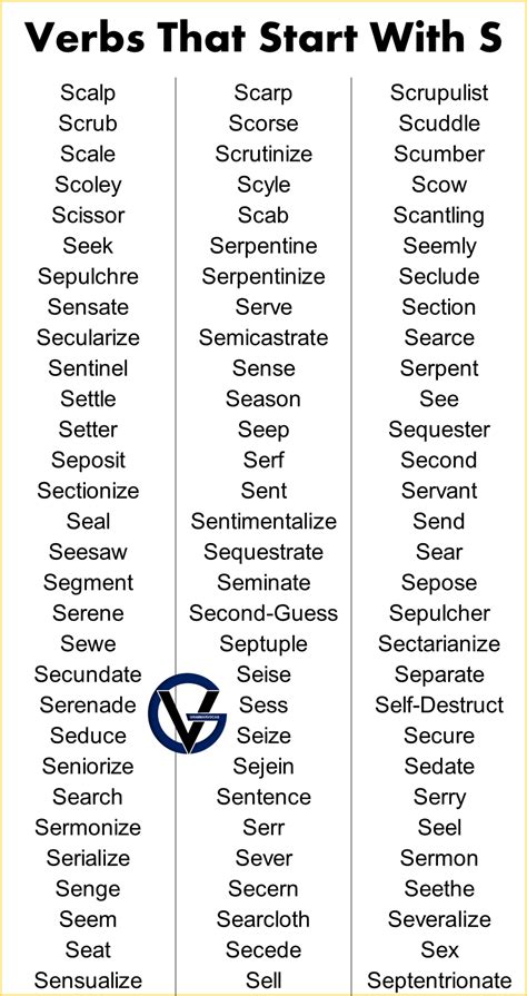 Awesome Verbs That Start With S In English Esl Off