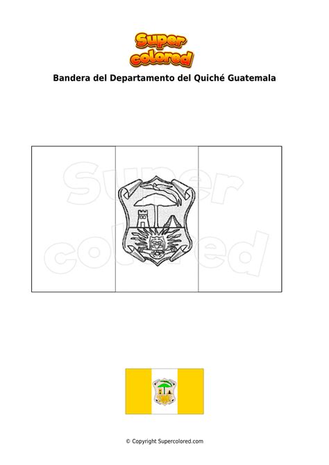 Dibujo Para Colorear Bandera Del Departamento Del Quich Guatemala