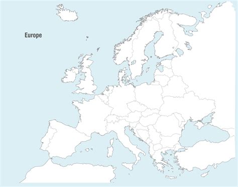 Map Of Europe Printable Blank