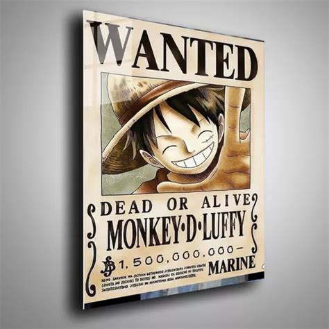 Cuadro Metálico Wanted Luffy One Piece Art 40x60cm Cuotas sin interés
