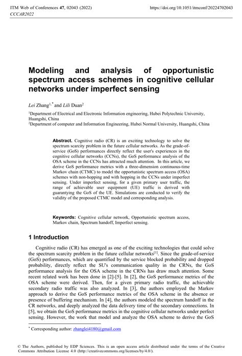 pdf modeling and analysis of opportunistic spectrum access schemes in cognitive cellular
