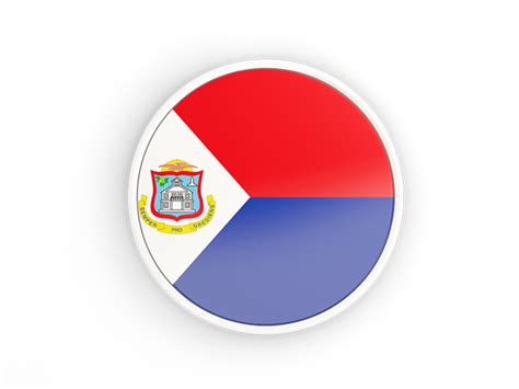 Round Icon With White Frame Illustration Of Flag Of Sint Maarten