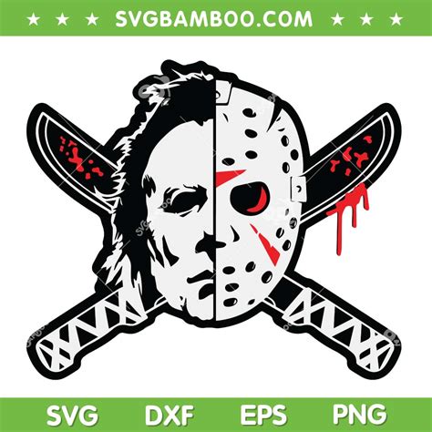 Michael Myers And Jason Voorhees Horror Face Svg