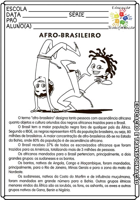 Atividades Sobre O Dia Da Consciencia Negra RETOEDU