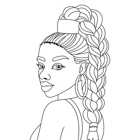 Premium Vector Beautiful African American Woman Braids Hairstyle Afro