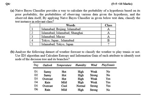 Solved Marks A Na Ve Bayes Classifier Chegg