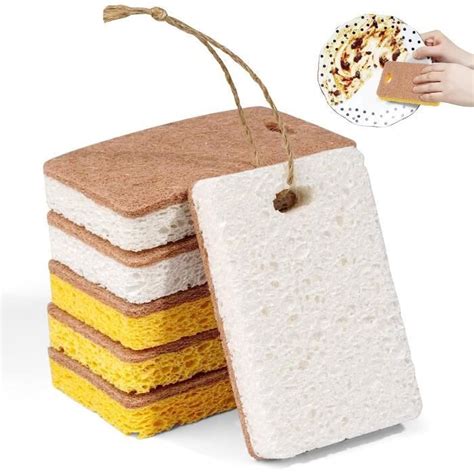 6Pcs Eponge Vaisselle Lavable Eponges Lavables Reutilisables Double