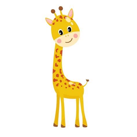 Ilustración vectorial de jirafa linda Vector Premium