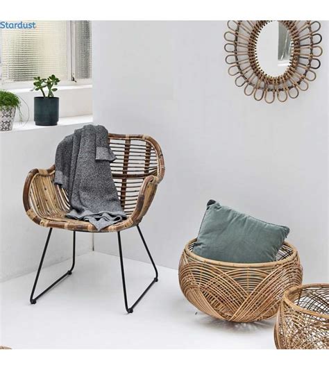 Mobilier Et Décoration en Rotin Tunisie Fauteuil en rotin pieds métal
