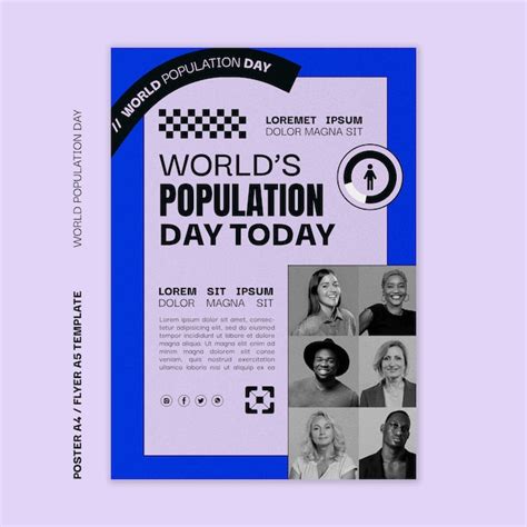 Plantilla de póster del día mundial de la población Archivo PSD Gratis