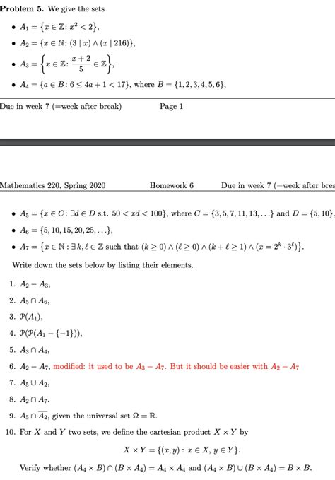 solved problem 5 we give the sets a1 {x € z x2