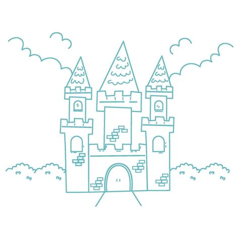 Printable Castle Coloring Page Outline 32976127 Vector Art At Vecteezy