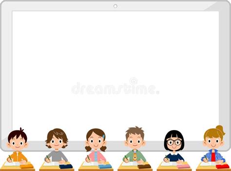 Tabletas En Blanco Y Alumnos De Escuelas Primarias De Sexo Masculino Y