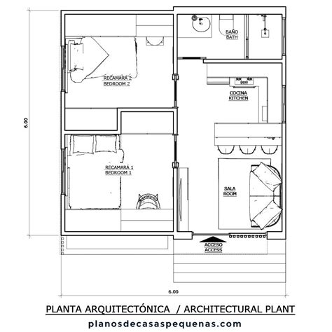 Dise O Y Plano De Casa Peque A Y Moderna De X Metros