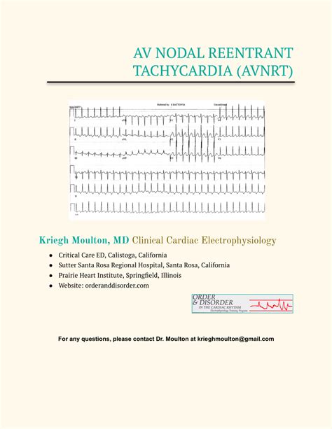 PDF AV NODAL REENTRANT TACHYCARDIA AVNRT
