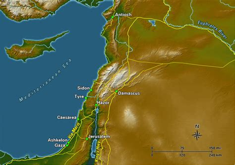 Trade Routes Of Palestine Map Bible Odyssey