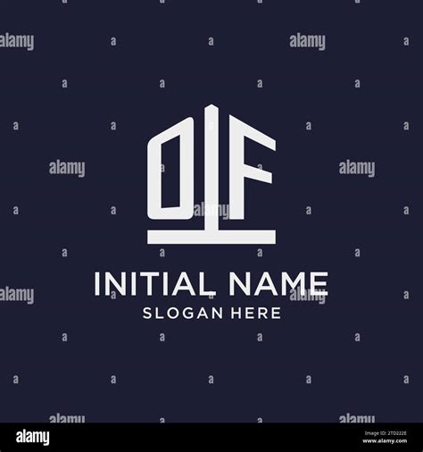 OF Initial Monogram Logo Design With Pentagon Shape Style Design Ideas