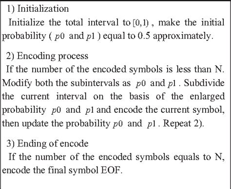 table 1 from adaptive distributed arithmetic coding for lossless compression semantic scholar