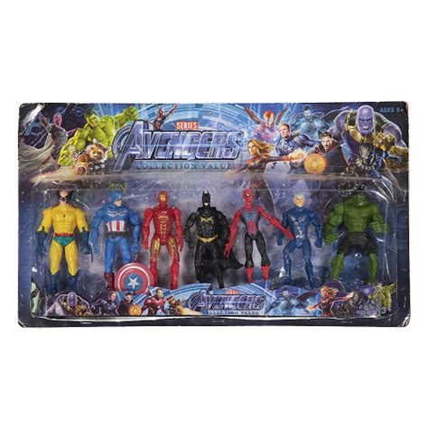 Kit Brinquedo 7 Bonecos Infantil Marvel Avengers Action Figure Titan