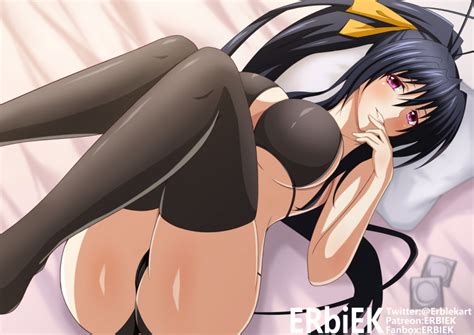 Rule 34 Akeno Himejima Big Breasts Condom Erbiek High School Dxd Long Hair Looking At Viewer