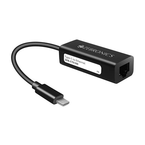 Zebronics Zeb CTE100 Type C To RJ45 Ethernet LAN Adapter Up To 1000