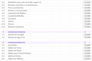Lista De Materiales Para Construir Una Casa En Excel Recursos Excel