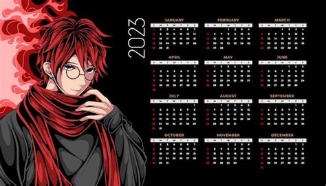 Premium Vector Hot Guy Anime Calendar 2023