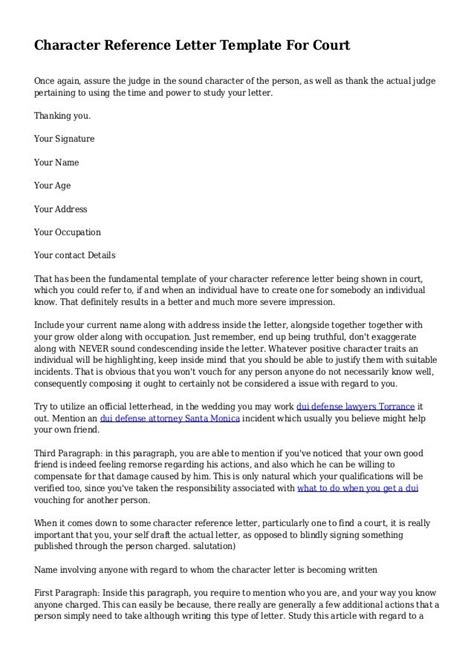 Character Reference Letter Template For Court 1 638 Cb 1407