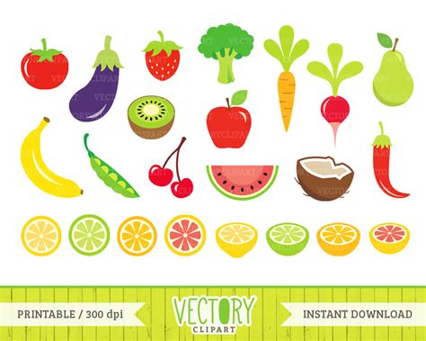 Printable Clipart Fruit And Vegetables Clip Art Library