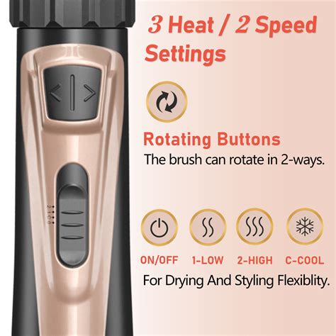 Beautimeter Hair Dryer Brush 3 In 1 Round Hot Air Spin Brush Kit For