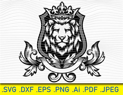 King Lion SVG PNG Royal Lion In Crown Svg Lion S Head Etsy