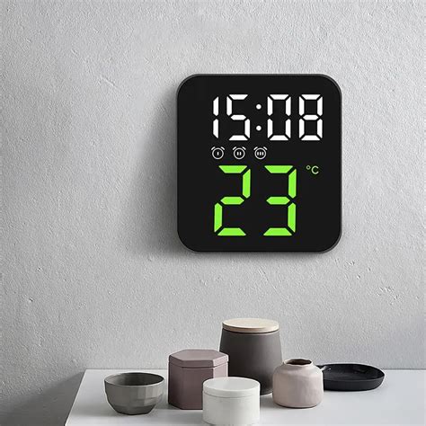 Horloge Murale Num Rique Led Affichage De L Heure Et De La Temp Rature
