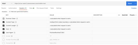 node js post s3 presigned url call in postman returns signaturedoesnotmatch stack overflow