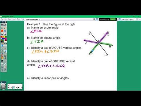 Basic Angle Relationships Identifying YouTube
