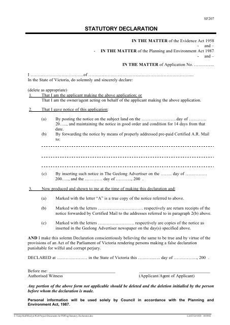 Statutory Declaration